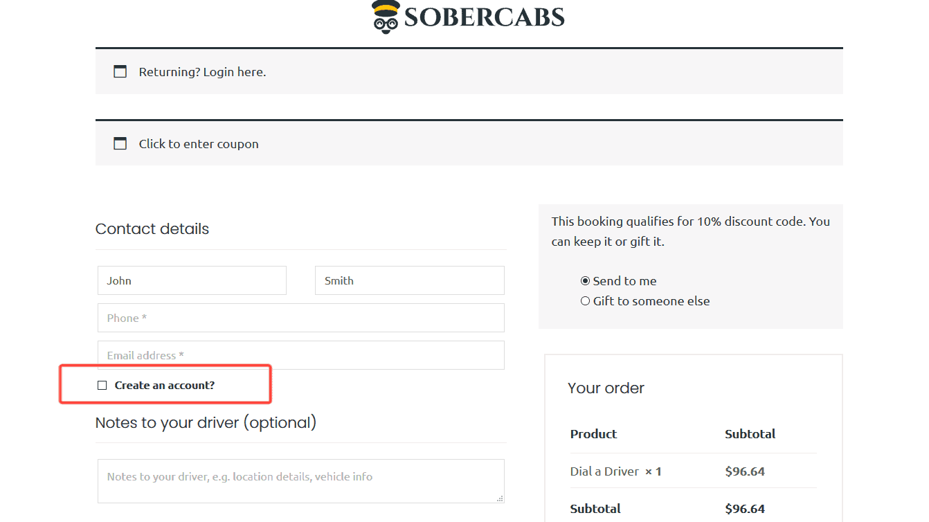 How to sign up for an account? | Help | Sober Cabs